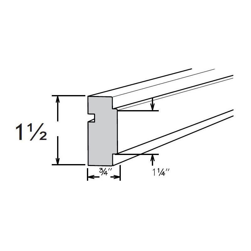SQCR8 - Caspian Shaker - Shaker Square Chair Rail Molding 1 1/2" X 3/4 ...