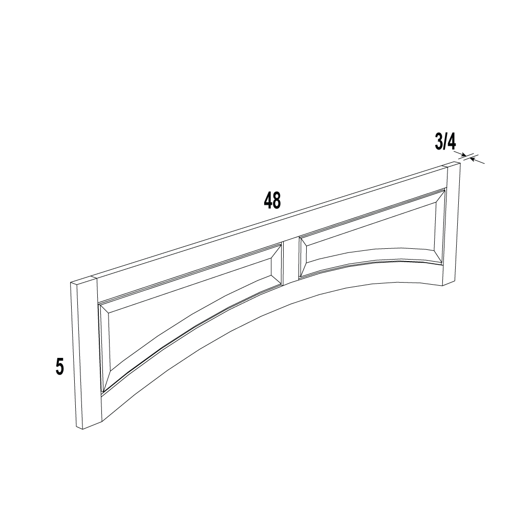 Raised Panel Door Valance 48WX12HX3/4D Espresso Shaker RTA Cabinet ...