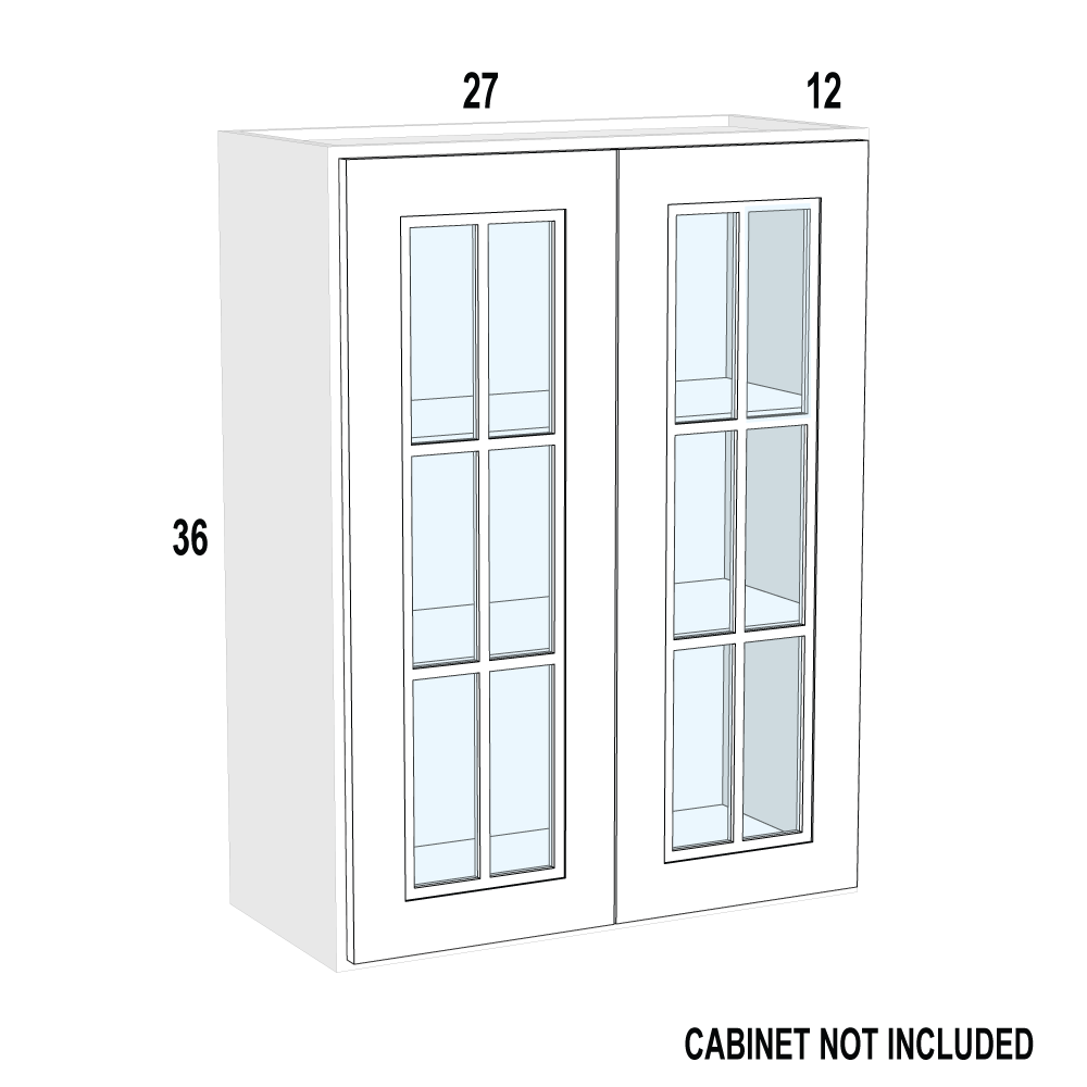 WM2736 - Open Frame Glass Doors for W2736 Palermo Gray RTA Cabinet ...
