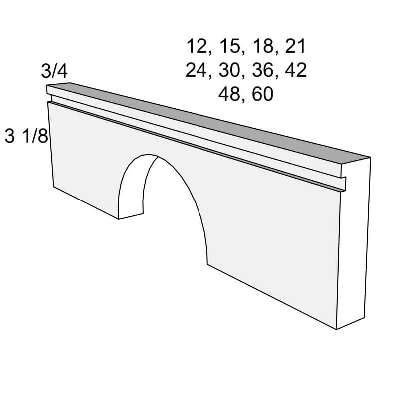 Heirloom Antique RTA Toe Kick Arched Apron Moulding - 30"W x 4-1/2"H x ...